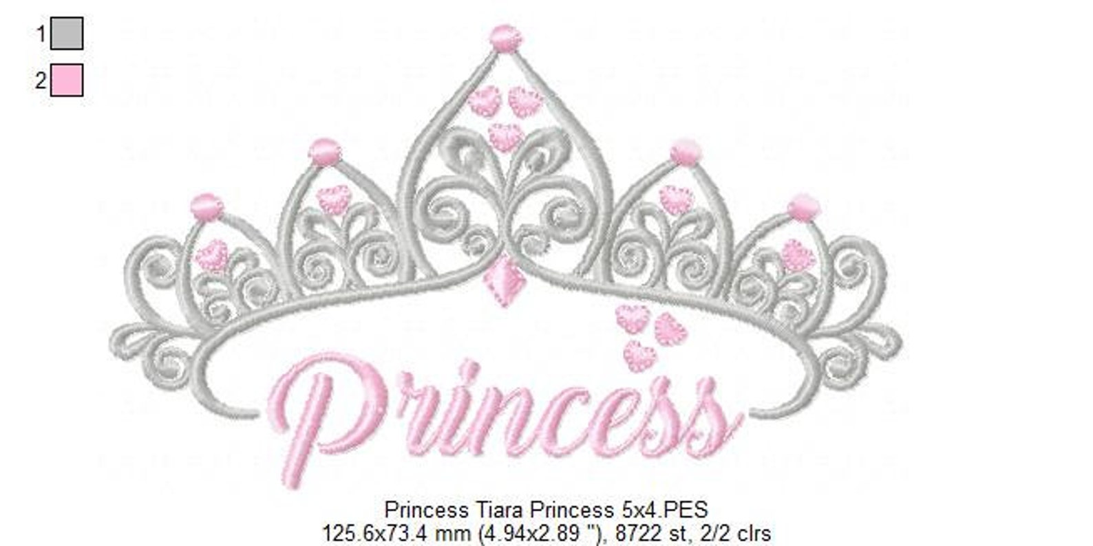 Princess Tiara Fill Stitch Embroidery Design (digital Download) - Etsy