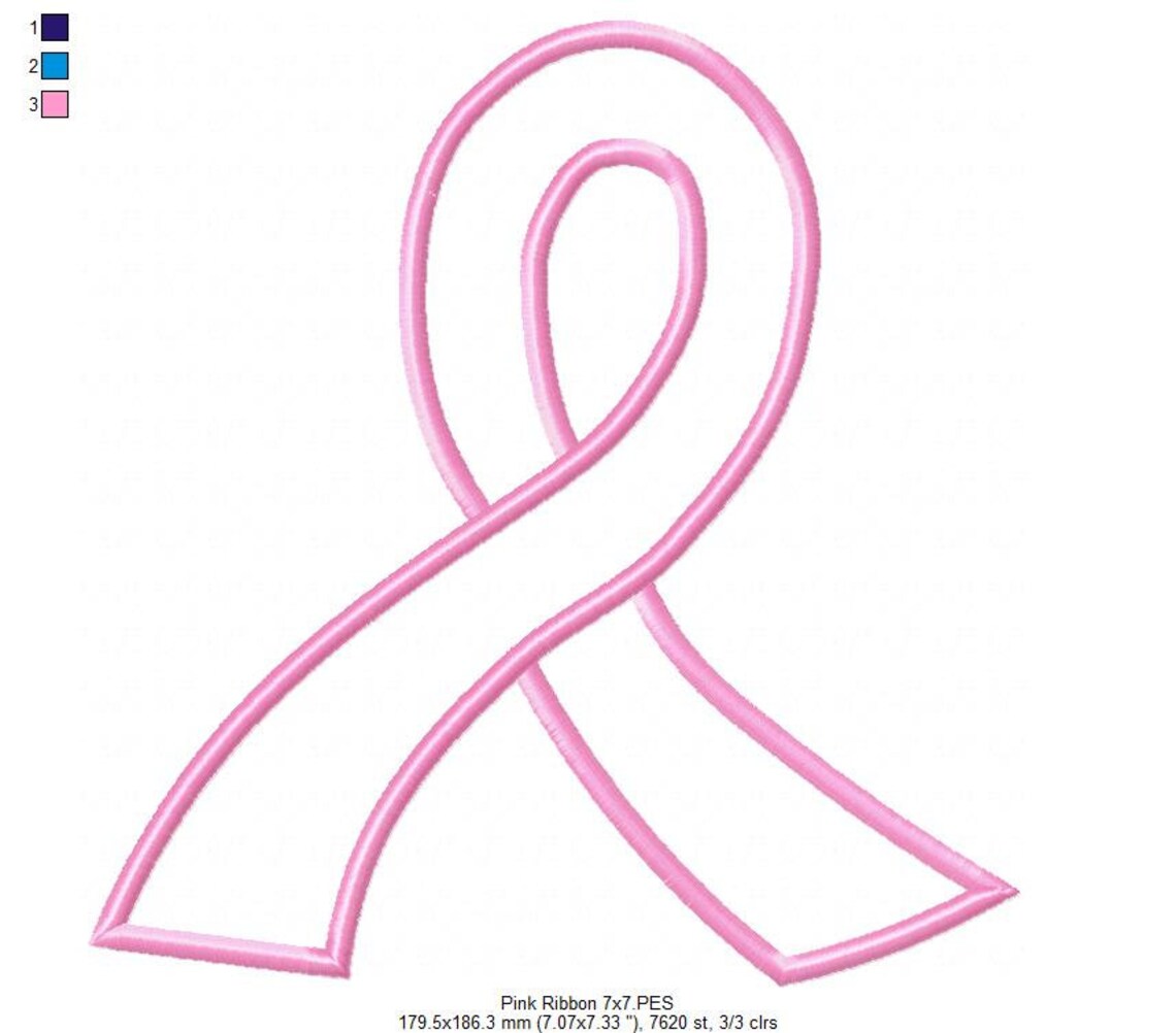 Breast Cancer Pink Ribbon Applique Embroidery 4x4 5x5 6x6 - Etsy
