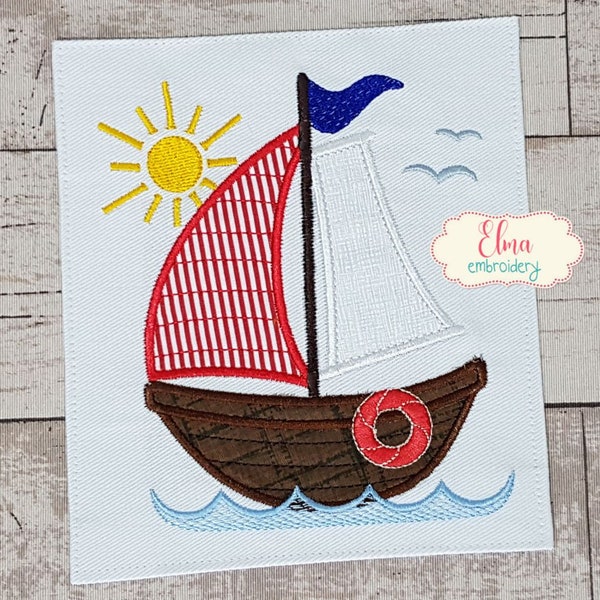 Sail Boat Applique - Etsy