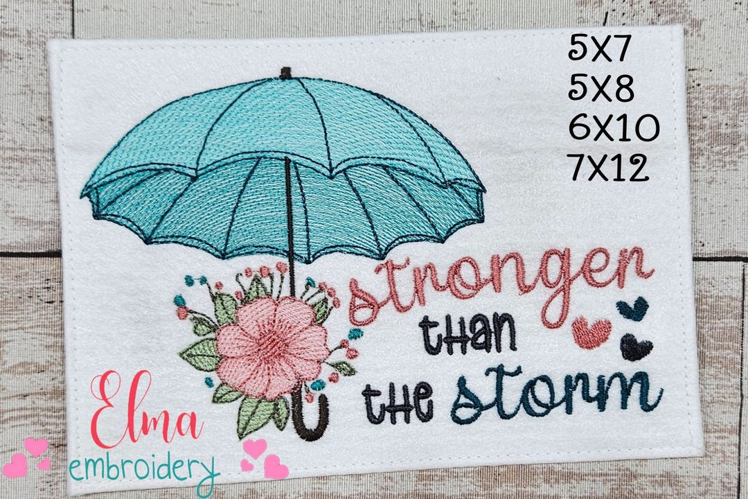 Stronger Than the Storm Umbrella and Flower - 5x7 5x8 6x10 7x12 ...