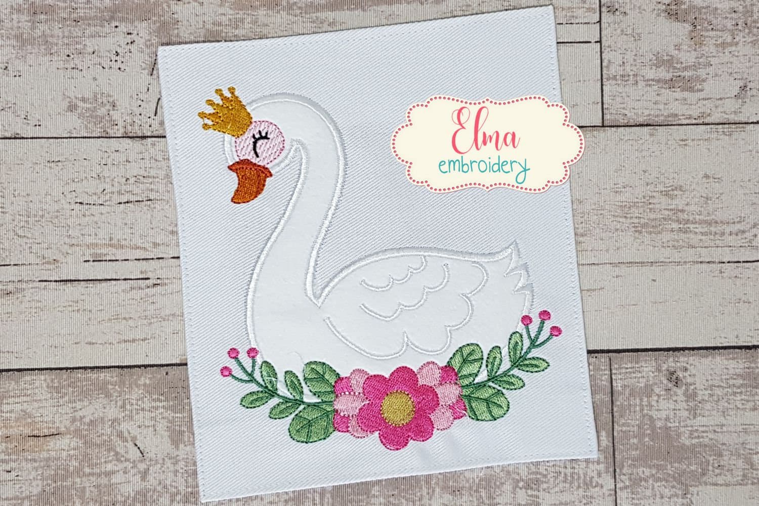 Princess Swan Machine Embroidery Design Applique - Etsy UK
