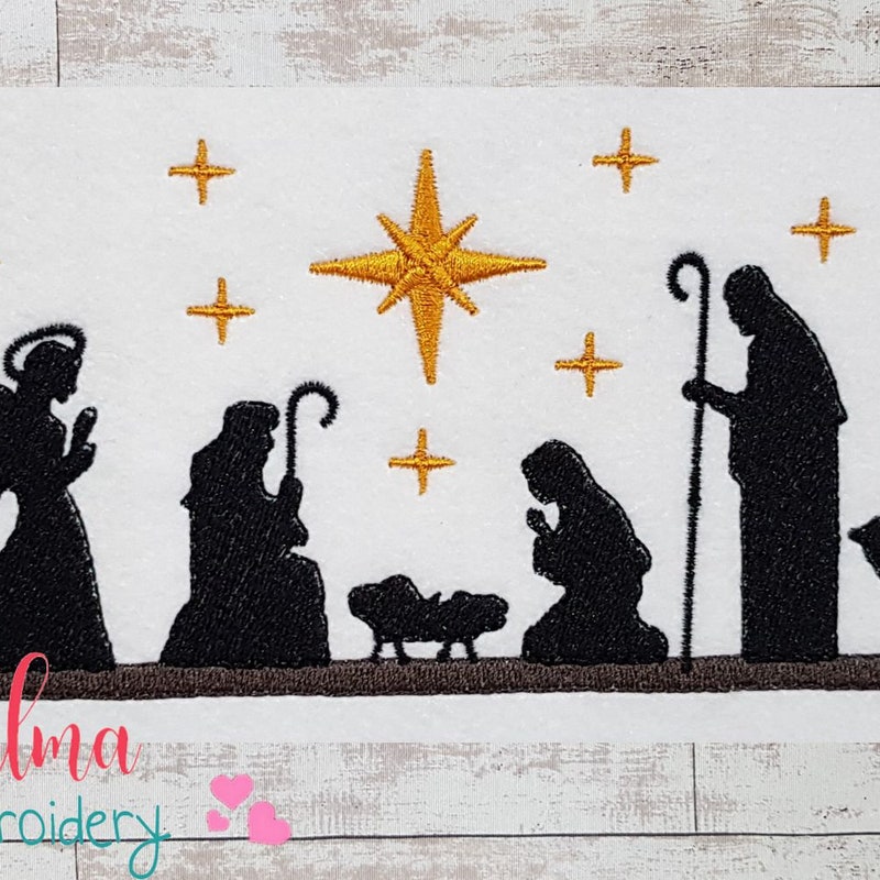 Nativity Embroidery - Etsy