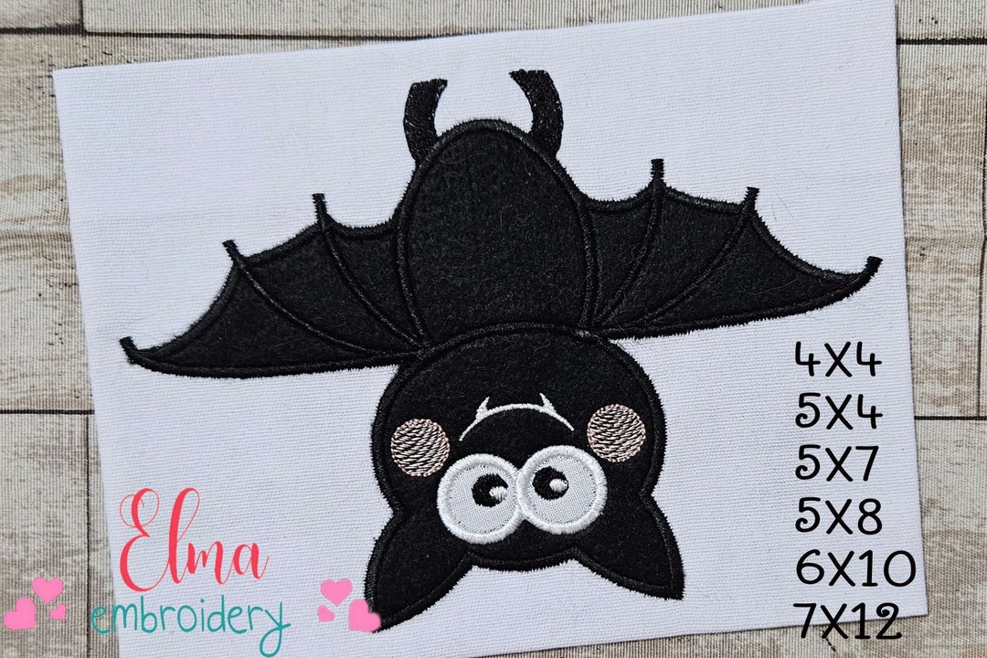 Cute Halloween Bat - Machine Embroidery Design - Applique Embroidery ...