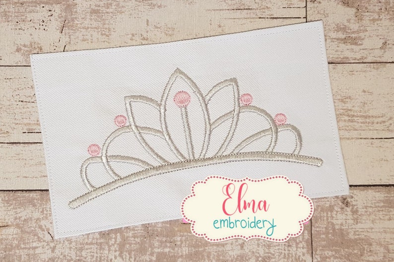 Princess Tiara Fill Stitch Embroidery Design 3x3 4x4 5x7 - Etsy