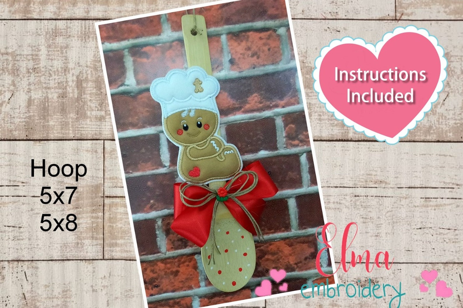 Christmas Gingerbread Apply for Spoons Embroidery ITH - Etsy