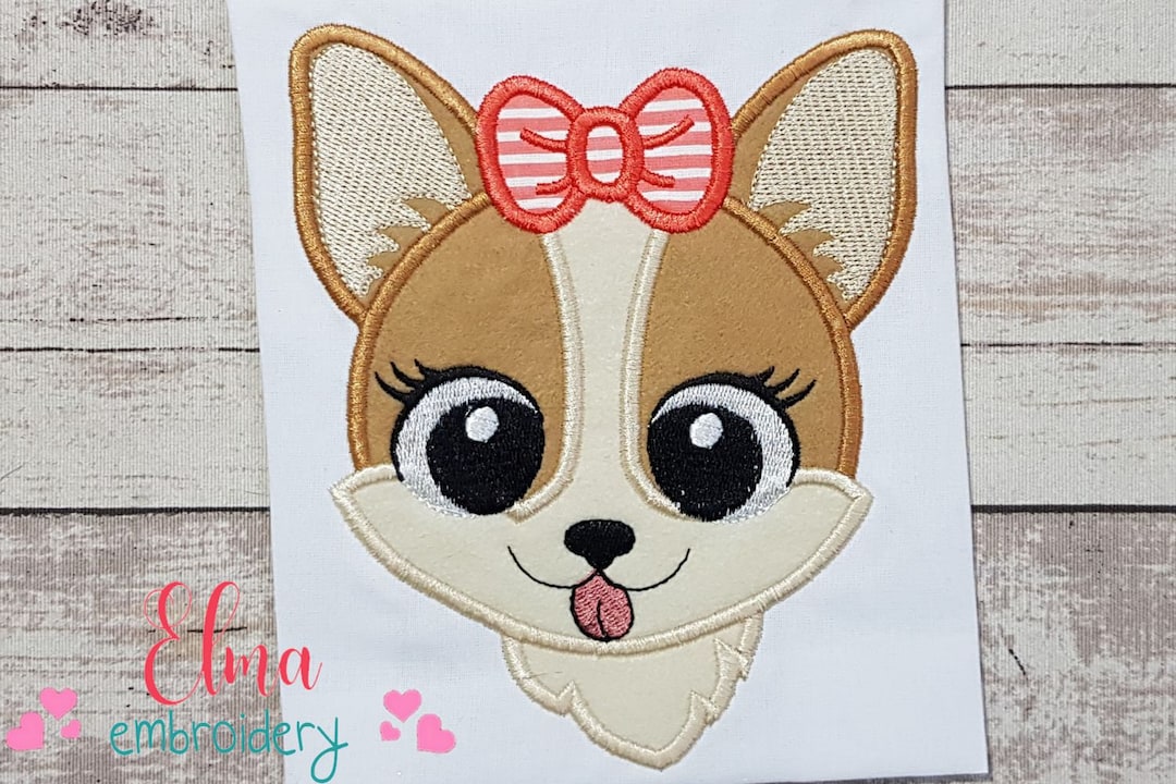 Dog Girl Puppy Corgi - Machine Embroidery Design - Applique - Animal ...