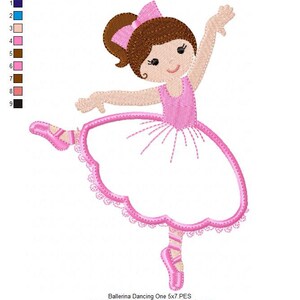 Ballerina Dancing 01 - Applique - 4x4 5x4 5x7 5x8 6x10 7x12 - Machine ...