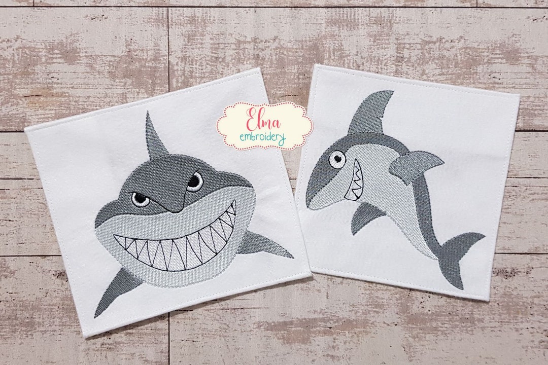 Sharks Set of 2 Designs Fill Stitch 3x3 4x4 5x5 6x6 7x7 Machine ...