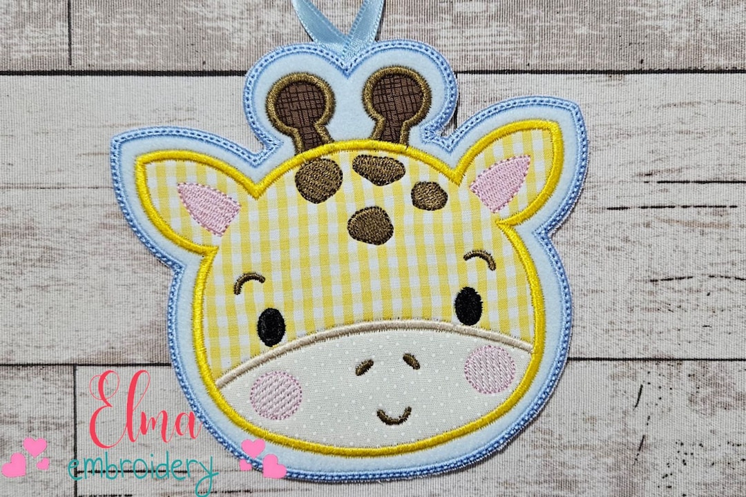 Giraffe Boy Face Tag - Machine Embroidery Design - Applique - Animals ...