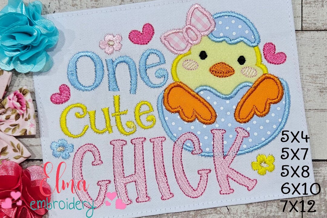 One Cute Chick - Machine Embroidery Design - Applique - Animal ...