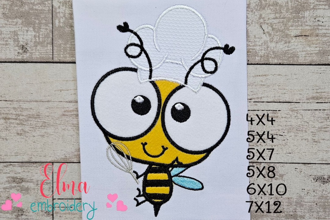 Chef Bee Bumble Bee - Machine Embroidery Design -applique - Animal ...