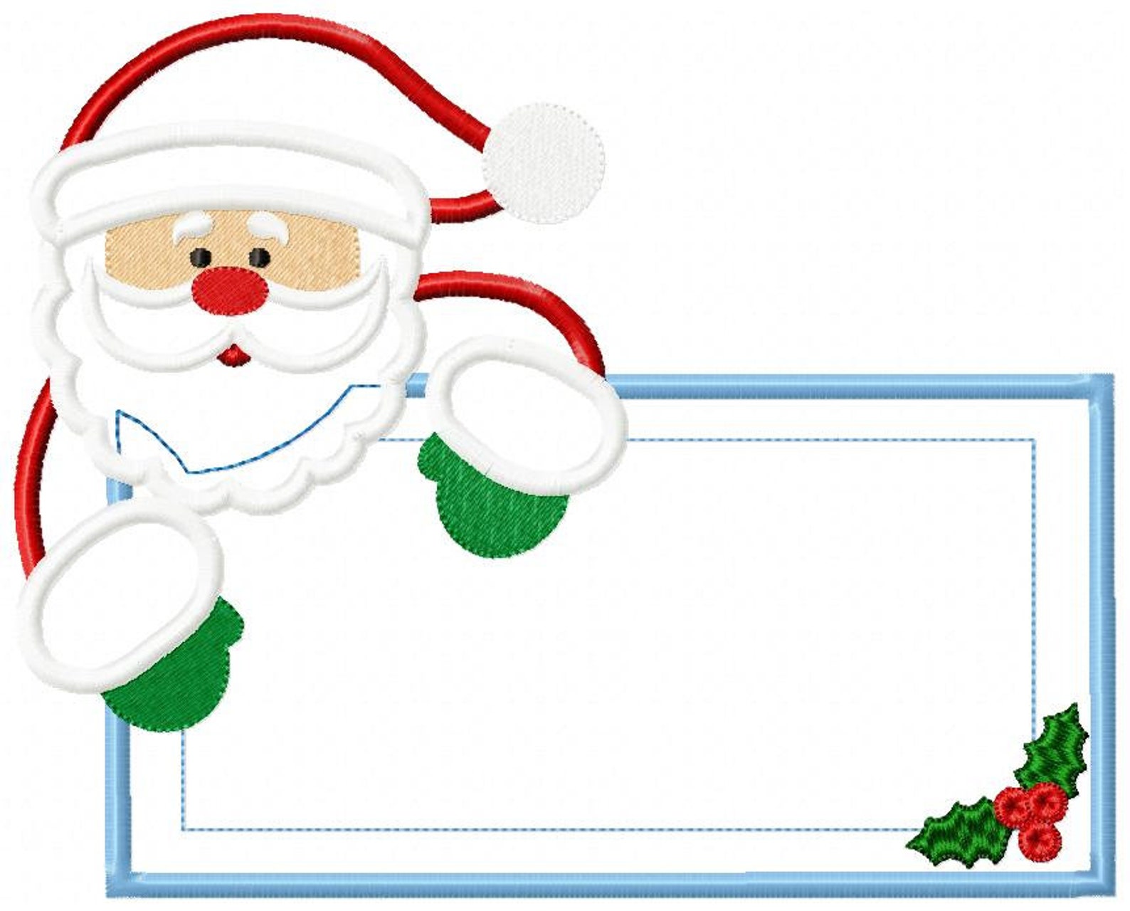 Santa Claus Frame Applique Embroidery Design 5x7 6x10 7x12 - Etsy UK