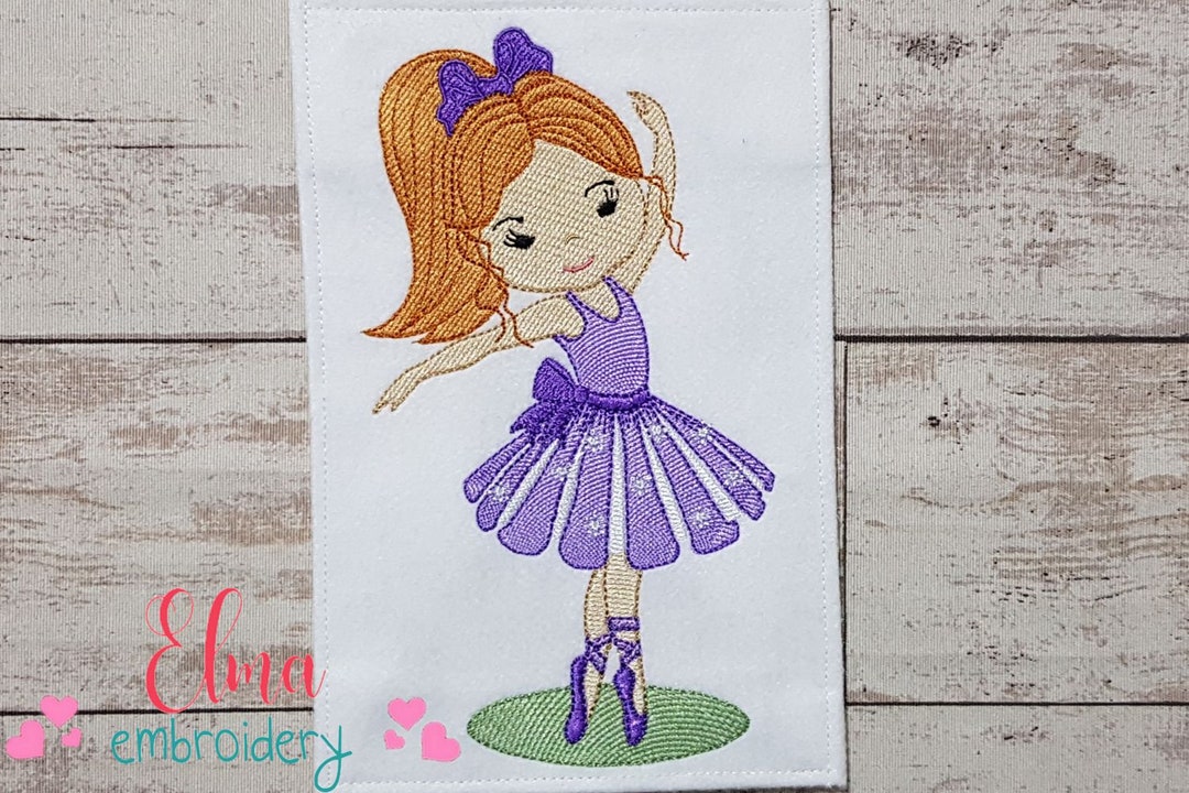 Sweet Ballerina - Fill Stitch - 4x4 5x4 5x7 5x8 6x10 7x12 - Machine ...