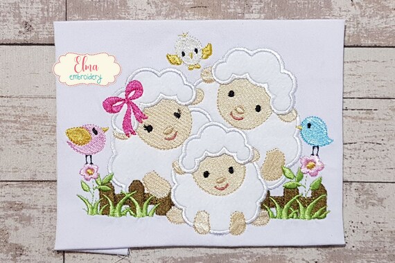 Family of Sheeps Machine Embroidery Design Applique - Etsy
