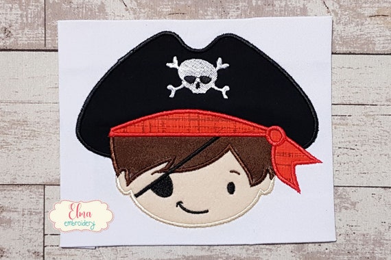 Pirate Boy Applique Embroidery Design 4x4 5x4 5x7 5x8 6x10 - Etsy