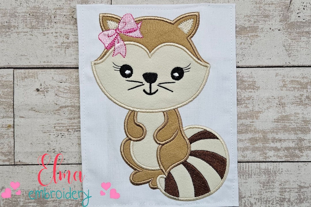Cute Squirrel Girl - Machine Embroidery Design - Applique - Animal ...
