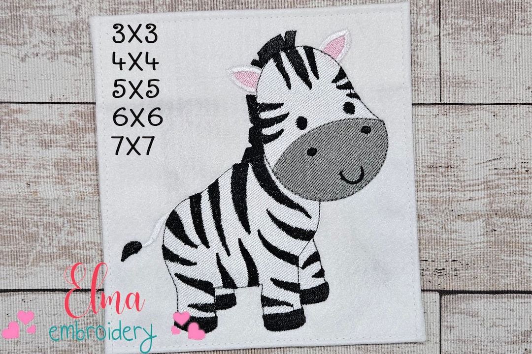 Safari Zebra Boy - Machine Embroidery Design - Fill Stitch - Animal ...