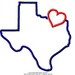 Texas Map With Heart Machine Embroidery Design Applique Embroidery ...