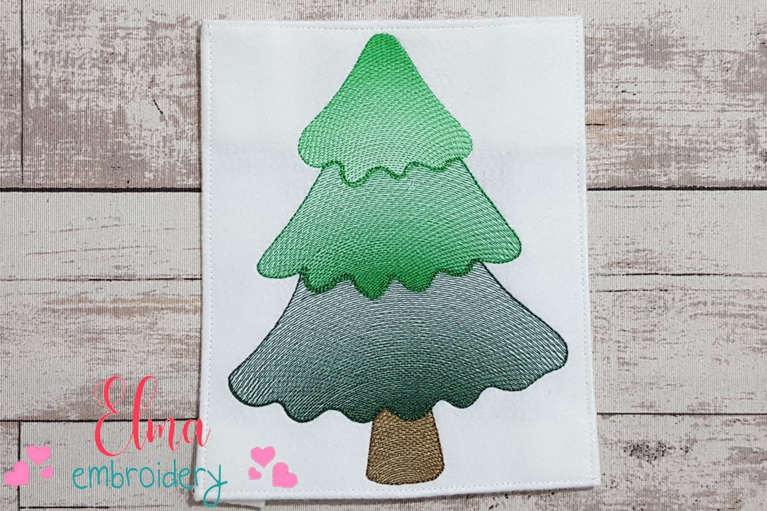 Pine Tree Machine Embroidery Design: Rippled Stitch (digital Download ...