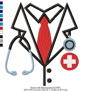 Doctor With Stethoscope Applique Embroidery Design (digital Download ...