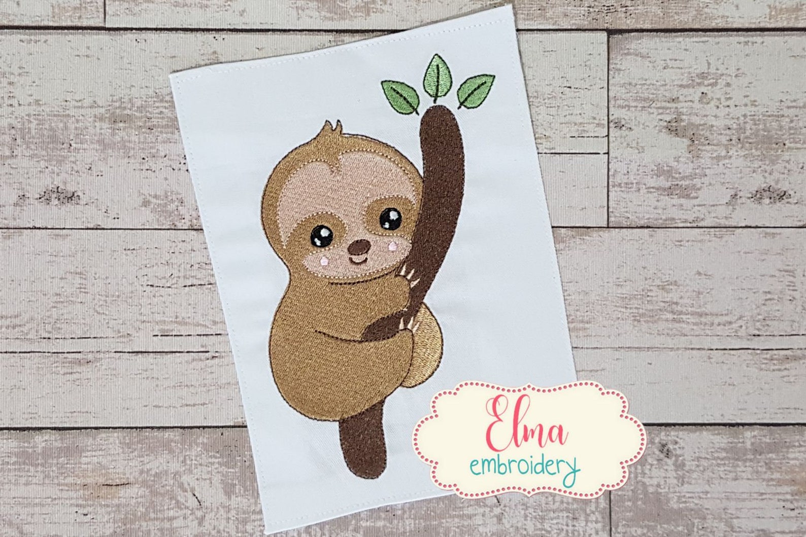 Baby Sloth Tree Machine Embroidery Design Fill Stitch | Etsy