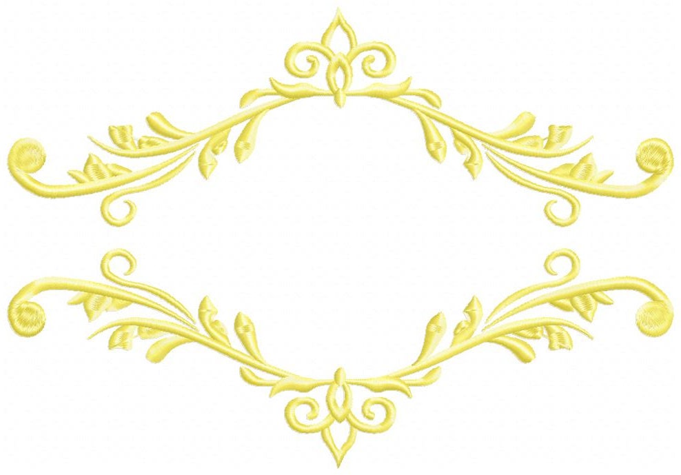 Arabesque Frame Fill Stitch Embroidery 4x4 5x7 7x12 | Etsy