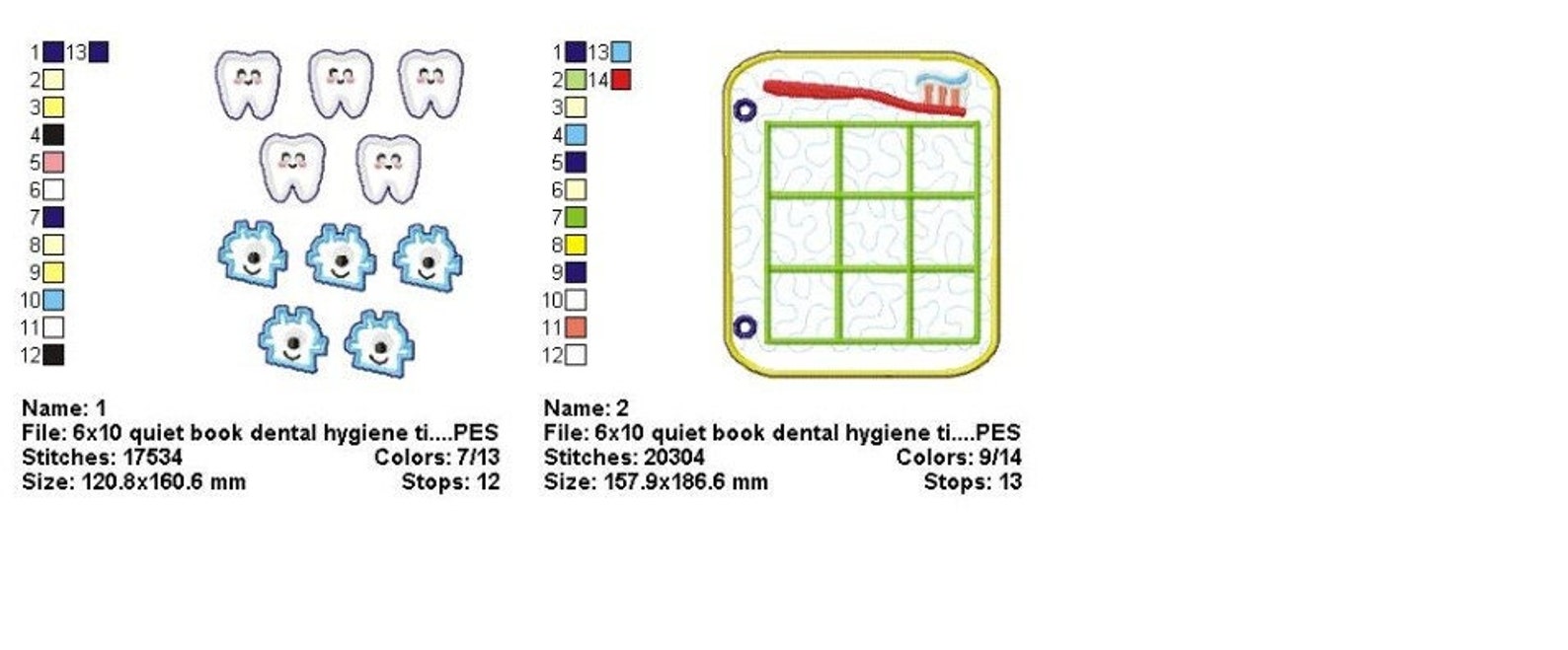 Teeth Tic Tac Toe Sensory Game ITH Project Applique 5x7 5x8 - Etsy