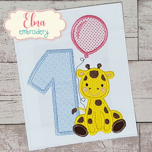 Number One Split Design 1st Birthday Applique Machine - Etsy