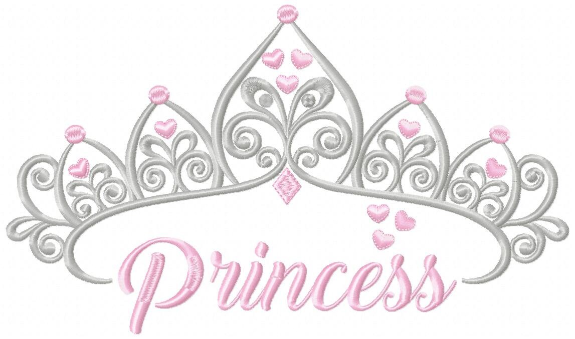 Princess Tiara Fill Stitch Embroidery 4x4 5x4 5x7 5x8 6x10 - Etsy UK
