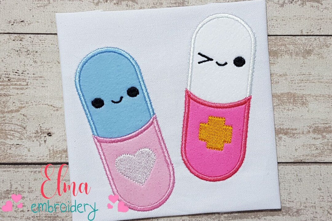 Medicine Pills - Applique Embroidery Design - 4x4 5x5 6x6 7x7 - Doctor ...