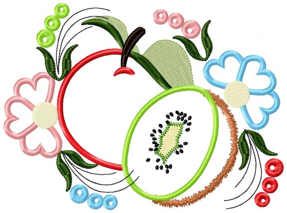 Fruits Collection Applique Kitchen Embroidery 4x4 5x4 | Etsy