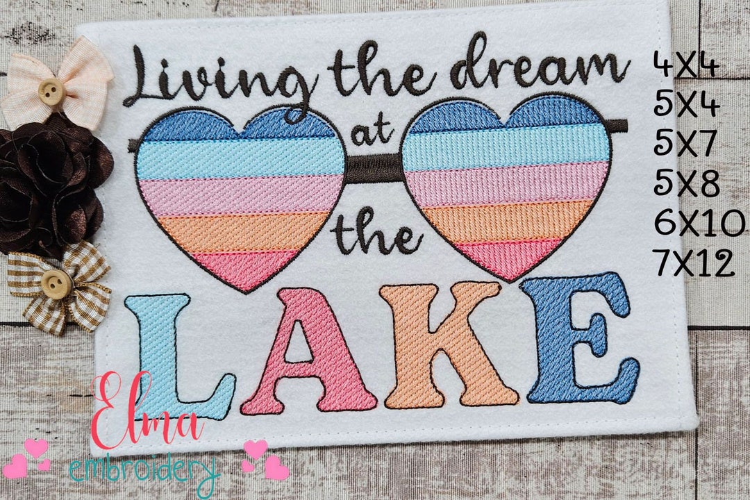 Lake Life Embroidery Design: Summer Fill Stitch (digital Download) - Etsy