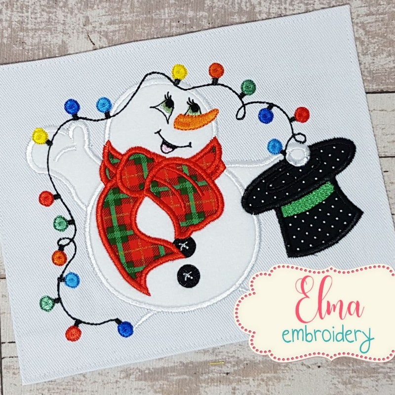 Snowman Light Applique - Etsy