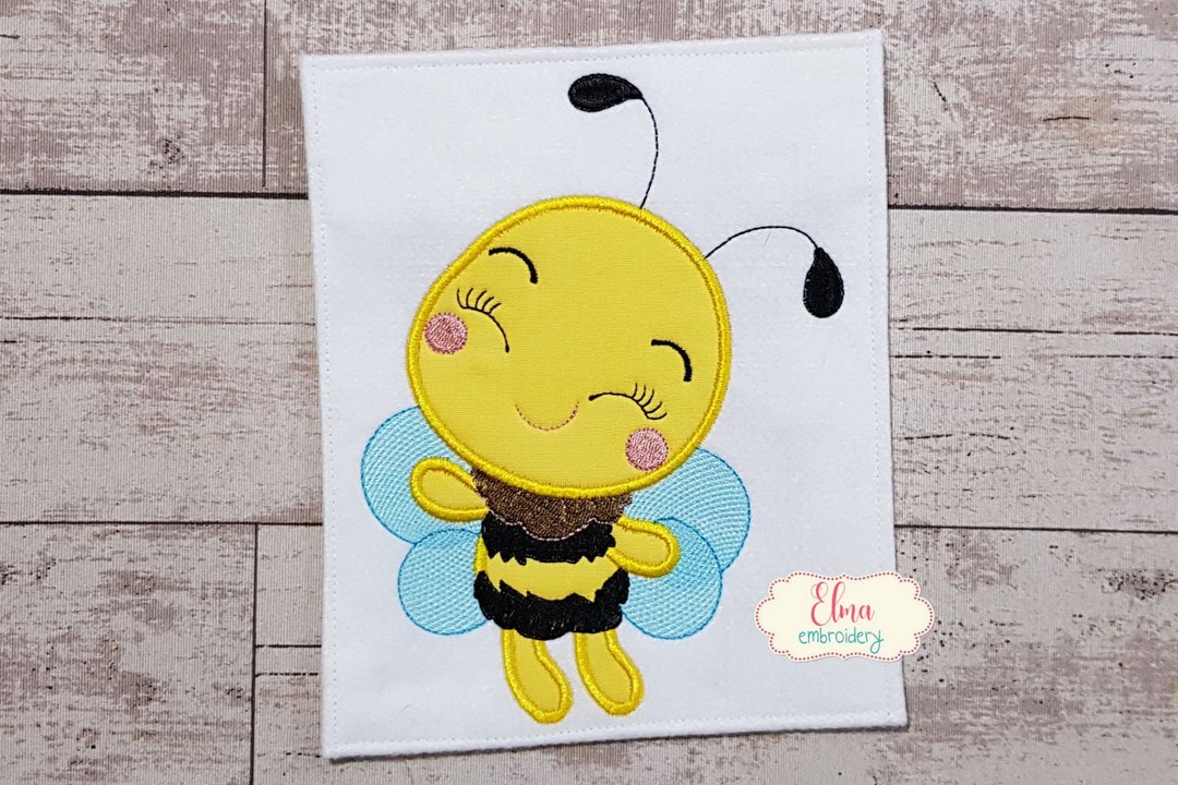 Cute Little Bee - Bumble Bee - Machine Embroidery Design - Applique ...