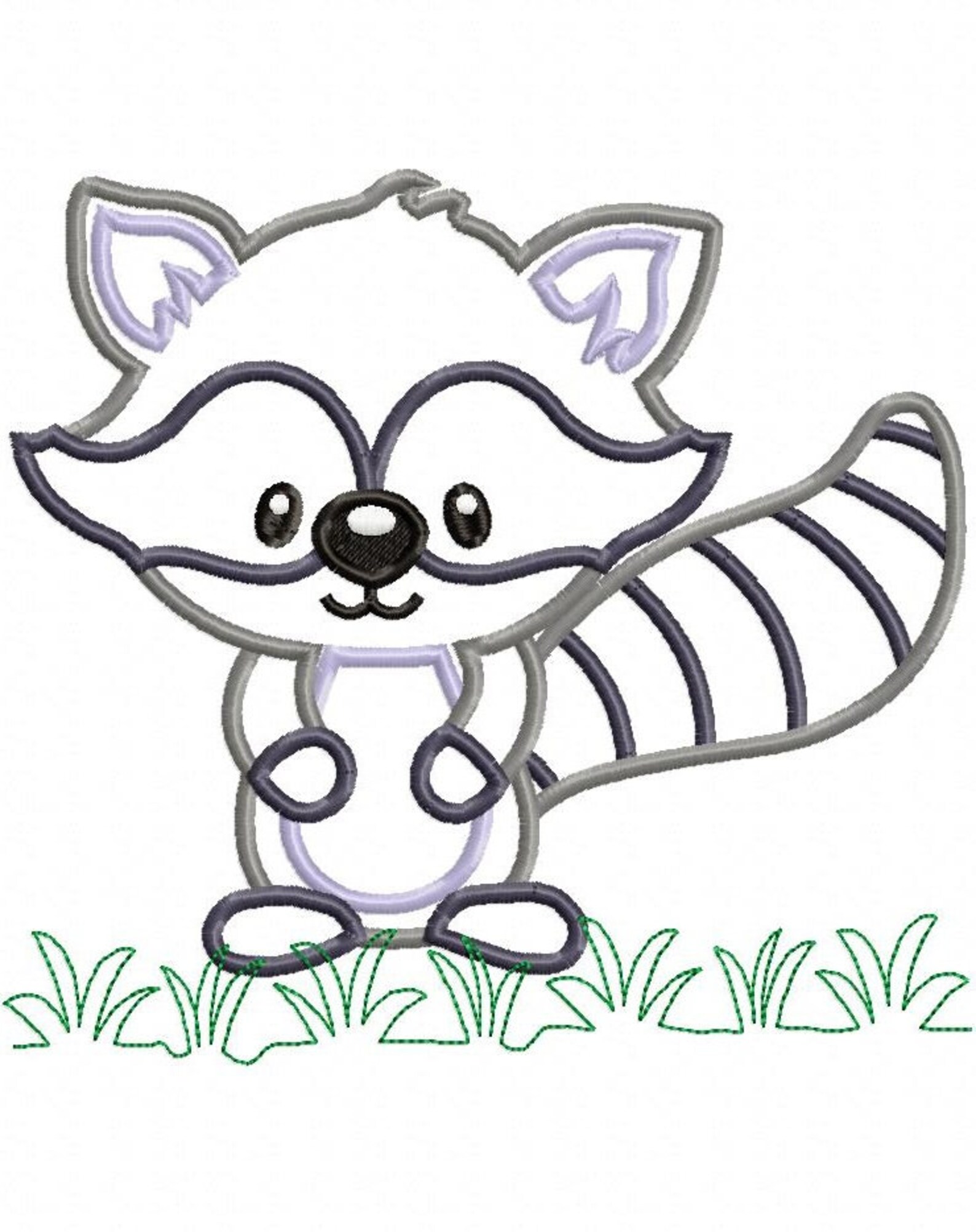 Raccoon Machine Embroidery Design Applique Embroidery - Etsy