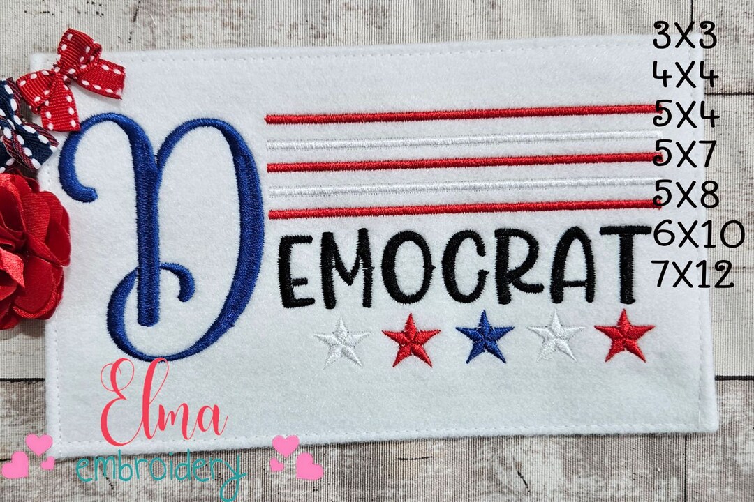 USA Democrat - Fill Stitch - 3x3 4x4 5x4 5x7 5x8 6x10 7x12 - Elections ...