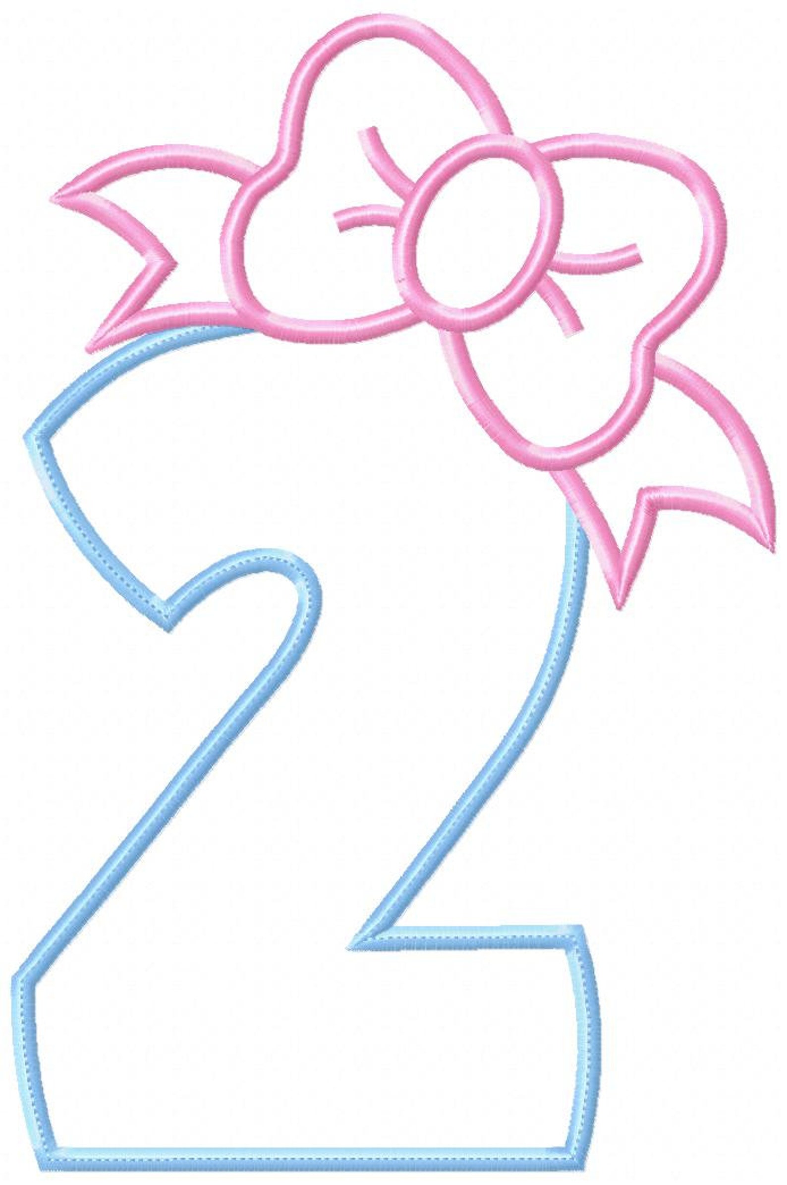 Big Bow Birthday Set Numbers 0-9 Applique 4x4 5x7 6x10 - Etsy