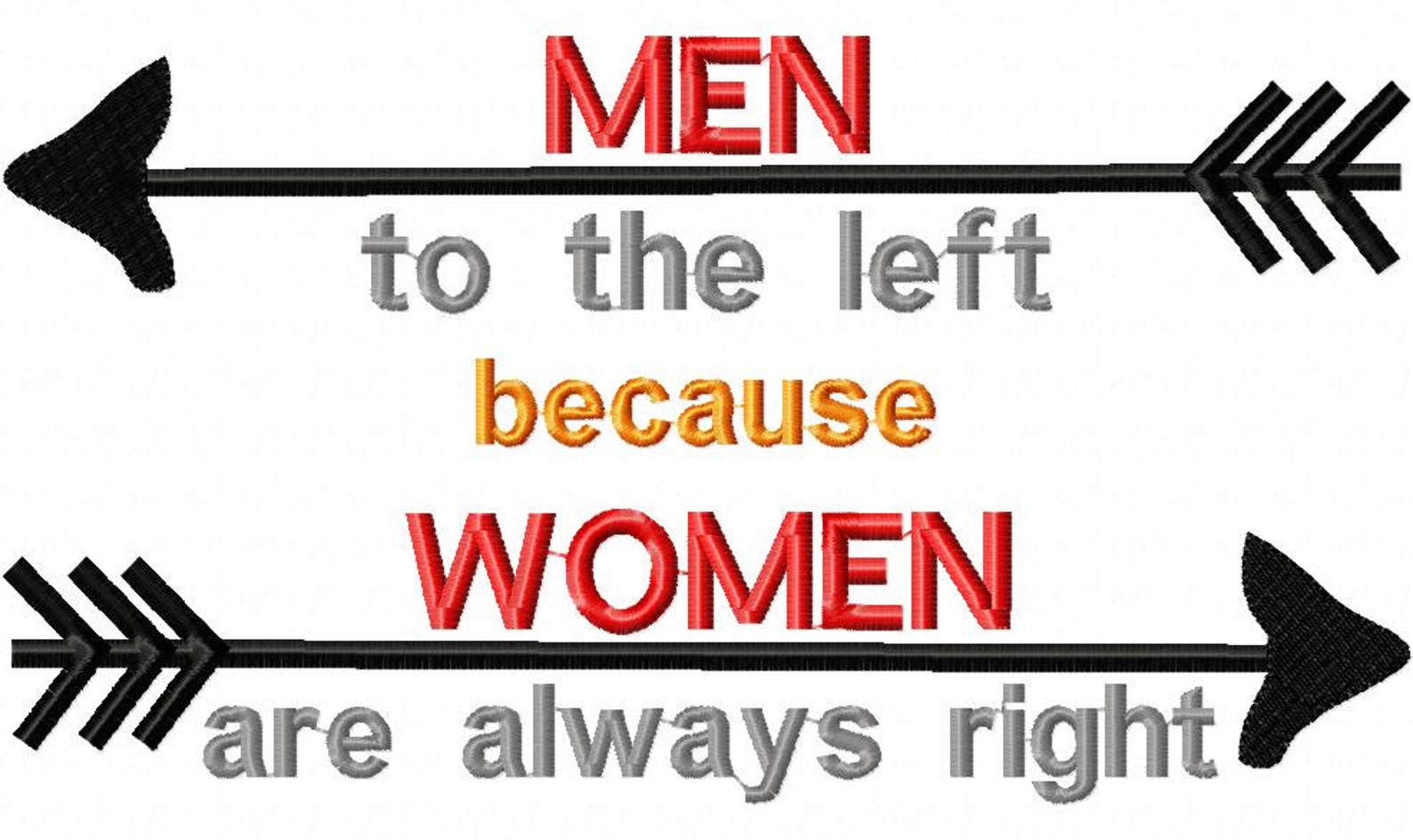 Men to the Left Because Women Are Always Right Quote 4x4 - Etsy