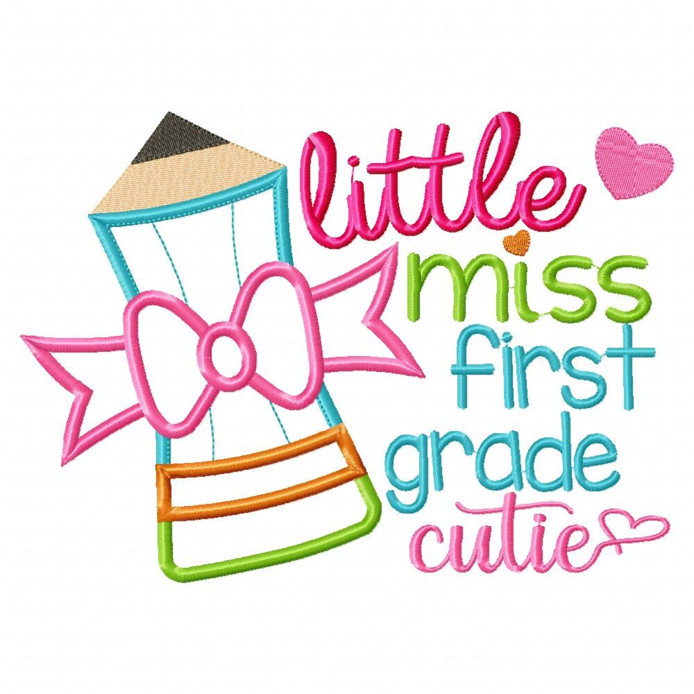 Little Miss First Grade Cutie Applique 5x4 5x7 5x8 6x10 - Etsy