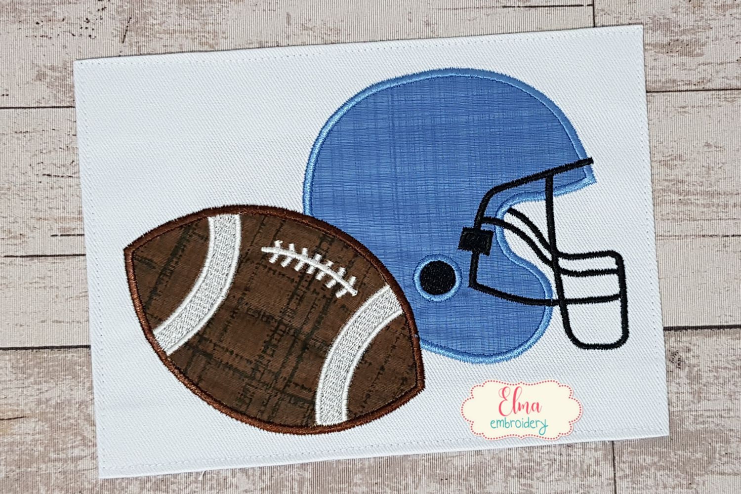 Football Ball and Helmet Applique - Machine Embroidery Design (digital ...