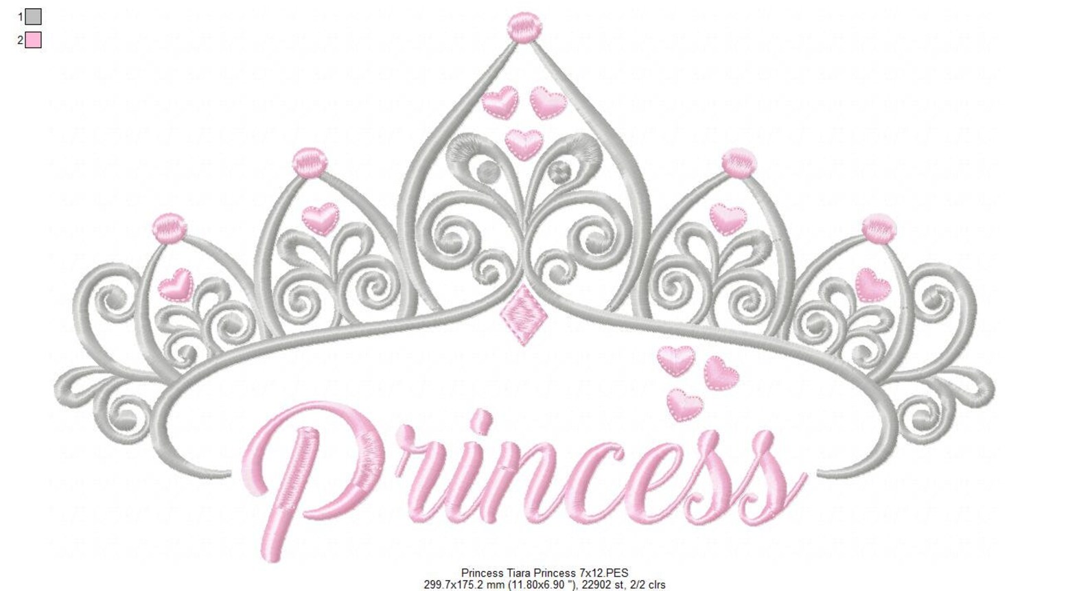 Princess Tiara Fill Stitch Embroidery Design (digital Download) - Etsy