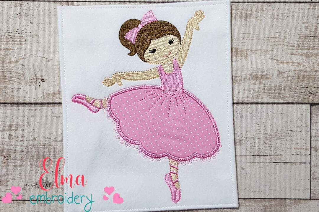 Ballerina Dancing 01 - Applique - 4x4 5x4 5x7 5x8 6x10 7x12 - Machine ...