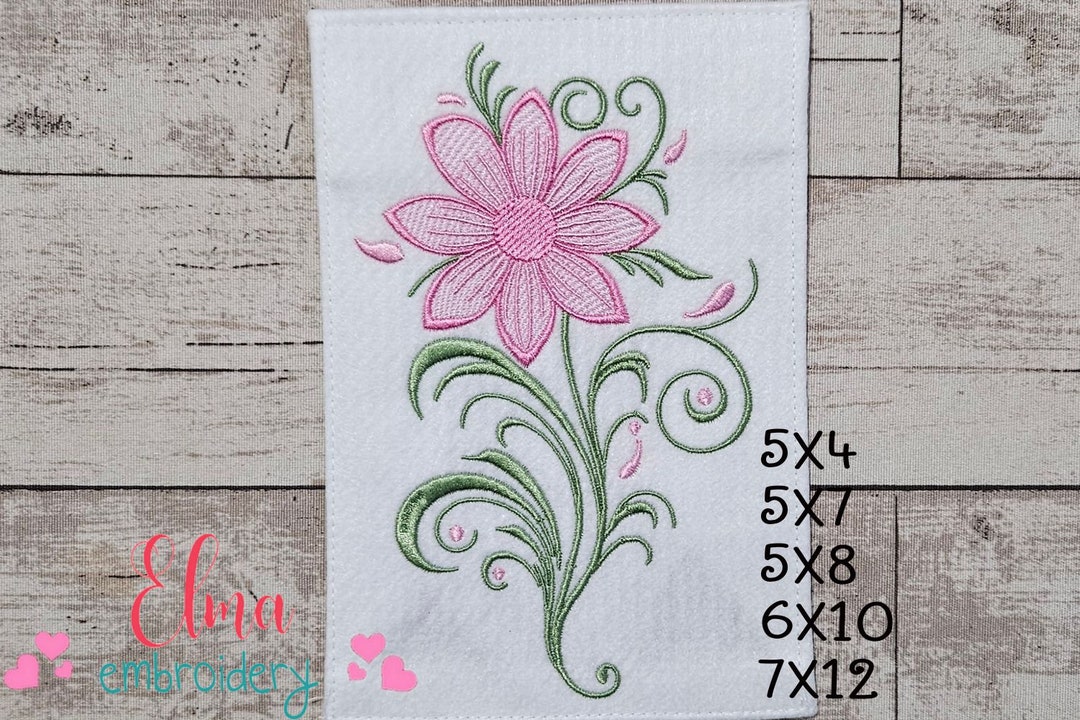 Intricate Flower - Fill Stitch - 5x4 5x7 5x8 6x10 7x12 - Machine ...