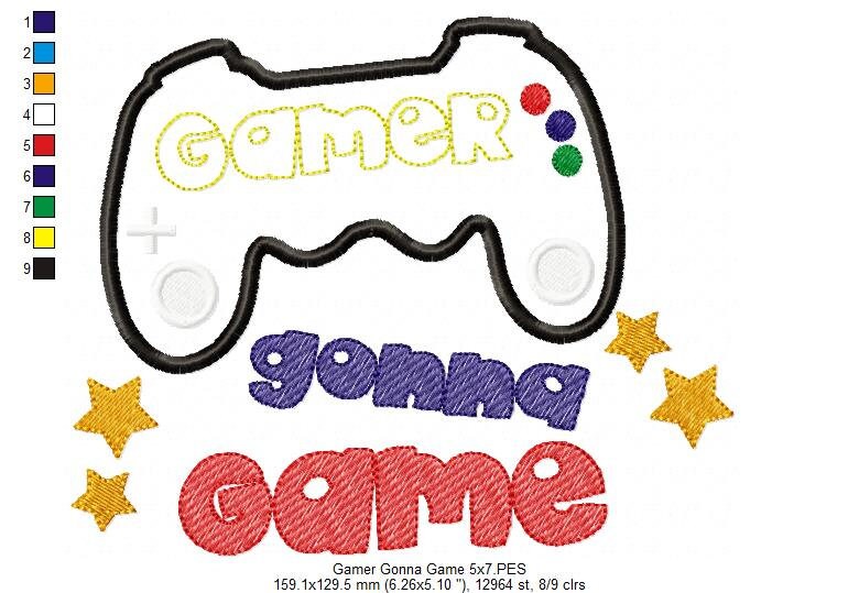 Gamer Gonna Game - Machine Embroidery Design (digital Download) - Etsy