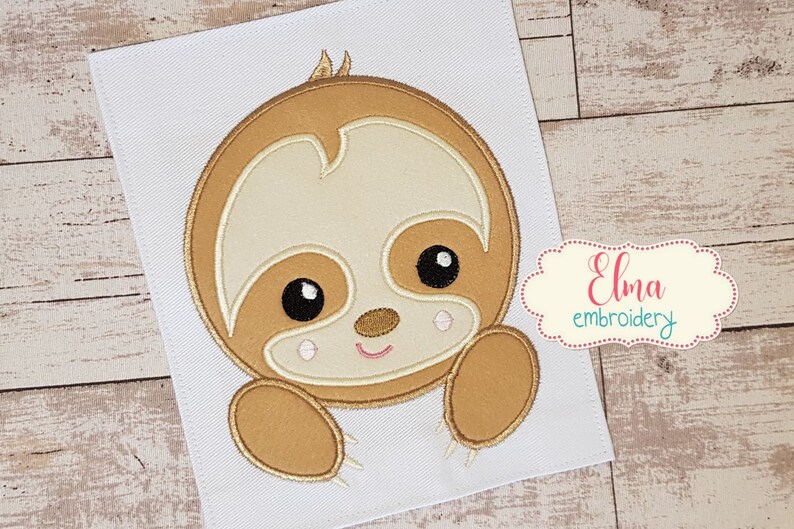 Baby Sloth Boy Machine Embroidery Design Applique - Etsy