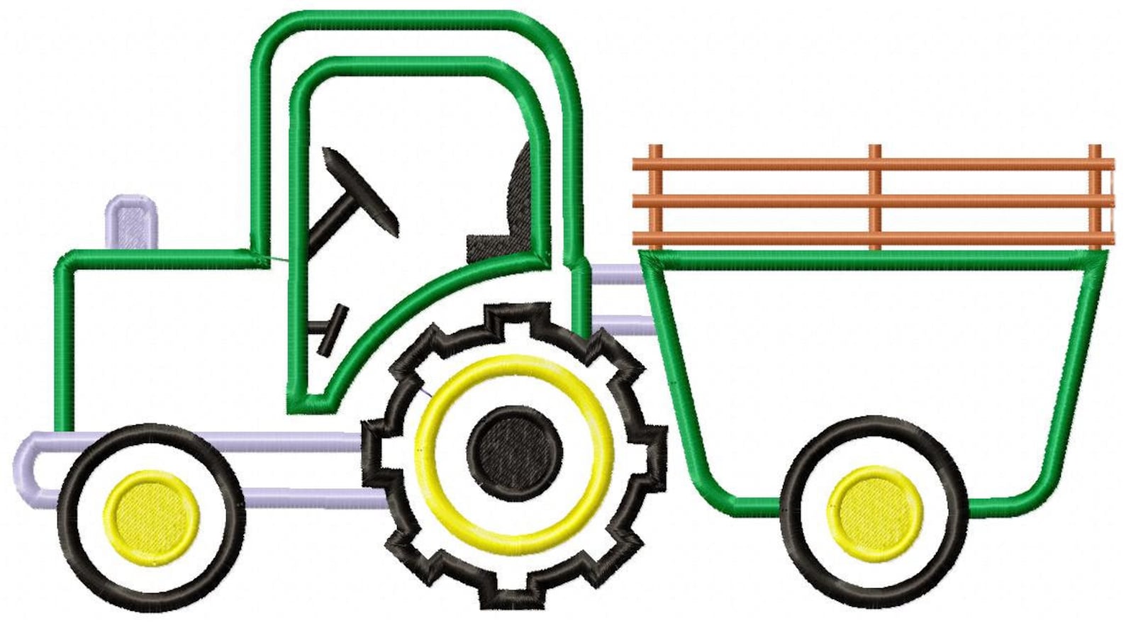 Farm Tractor Applique Embroidery Design 5x7 6x10 7x12 - Etsy