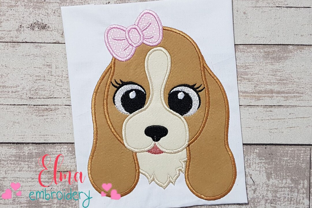 Dog Girl Puppy - Machine Embroidery Design - Applique - Animal ...