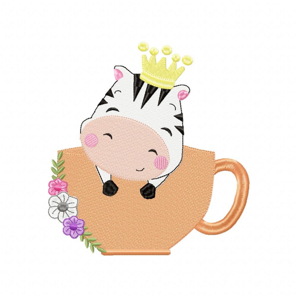 Prince Animals in the Cup Machine Embroidery Design Fill - Etsy
