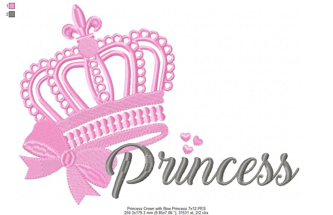 Princess Tiara Fill Stitch Embroidery Design 5x4 5x7 5x8 - Etsy