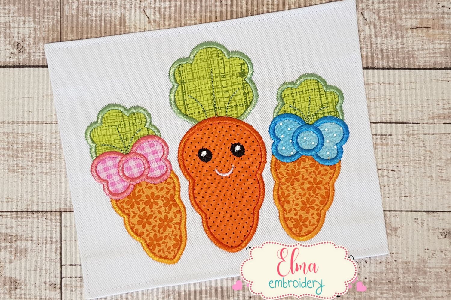 Three Easter Carrots Applique Embroidery 4x4 5x7 6x10 7x12 - Etsy